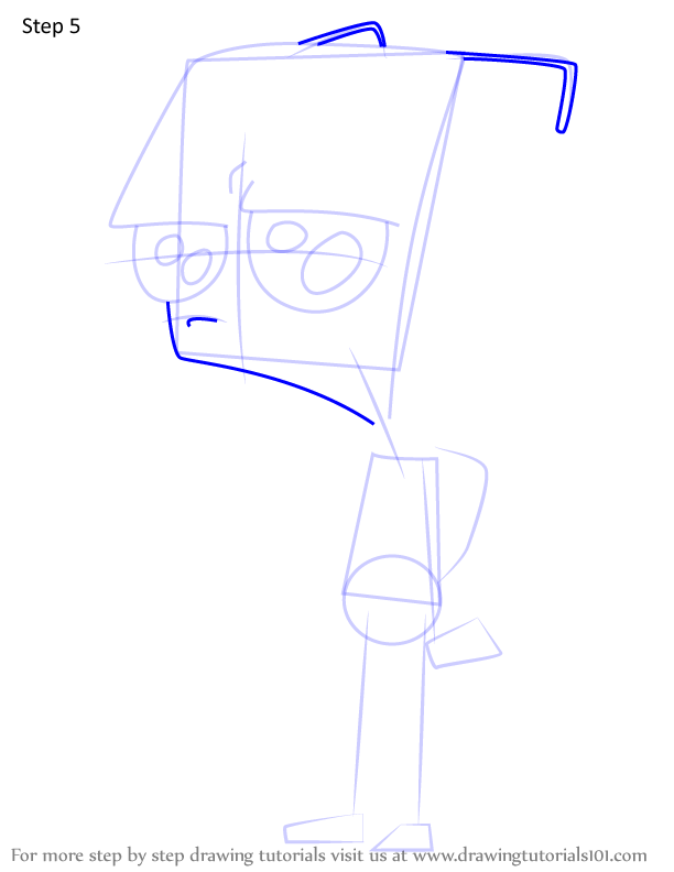 How to Draw Invader Flobee from Invader Zim (Invader Zim) Step by Step | DrawingTutorials101.com