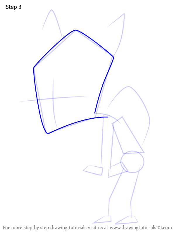 How to Draw Invader Gooch from Invader Zim (Invader Zim) Step by Step | DrawingTutorials101.com