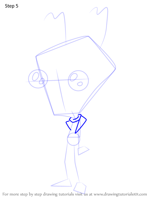How to Draw Invader Nen from Invader Zim (Invader Zim) Step by Step ...