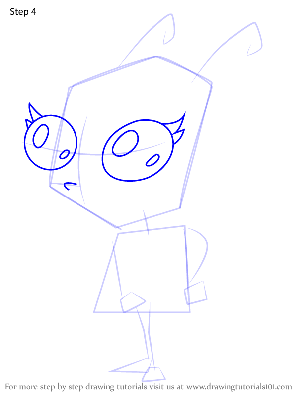 How to Draw Invader Poot from Invader Zim (Invader Zim) Step by Step | DrawingTutorials101.com