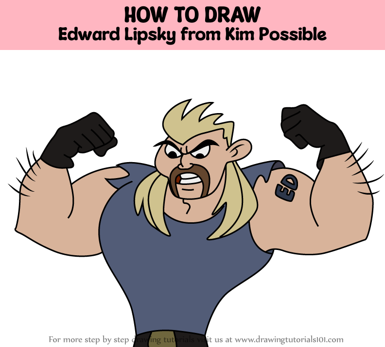 How to Draw Edward Lipsky from Kim Possible (Kim Possible) Step by Step ...