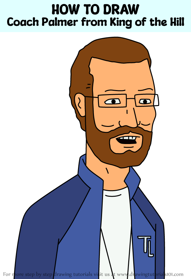 How to Draw Coach Palmer from King of the Hill (King of the Hill) Step ...