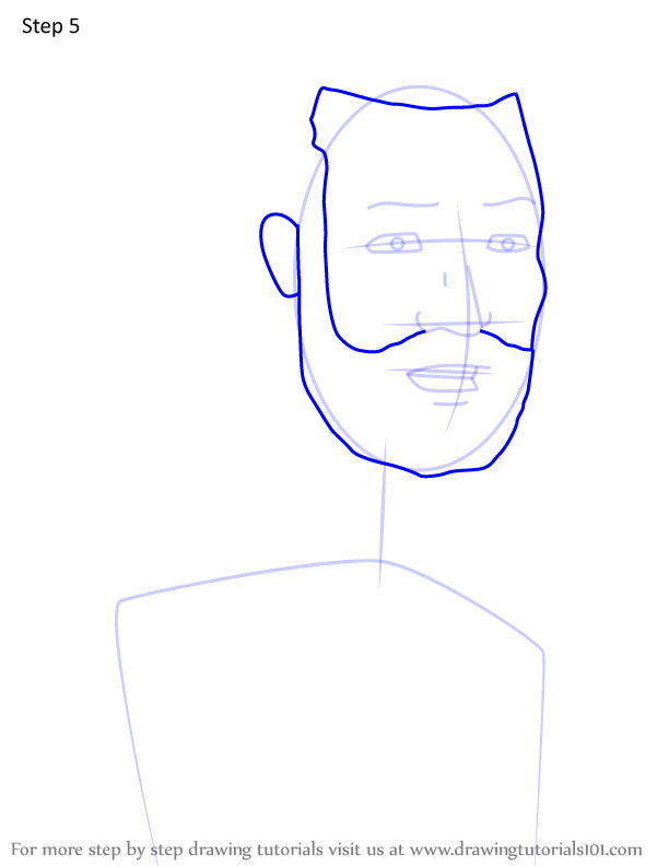 How to Draw Coach Palmer from King of the Hill (King of the Hill) Step ...