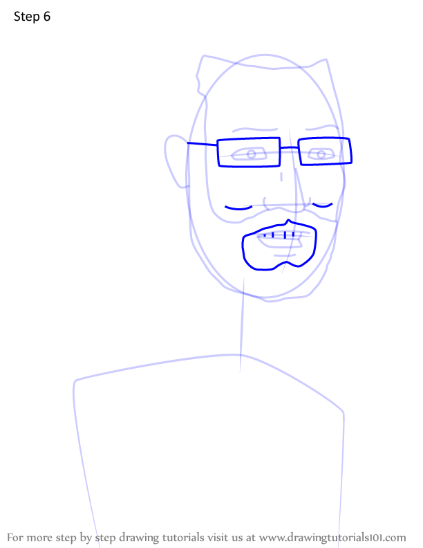 How to Draw Coach Palmer from King of the Hill (King of the Hill) Step ...
