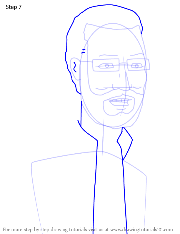 How to Draw Coach Palmer from King of the Hill (King of the Hill) Step ...
