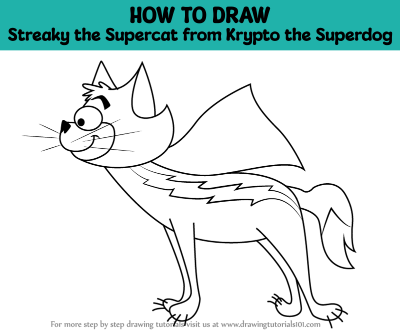 How to Draw Streaky the Supercat from Krypto the Superdog (Krypto the ...