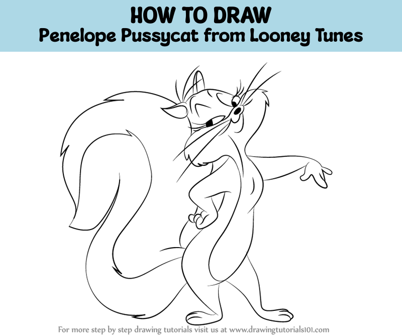 How to Draw Penelope Pussycat from Looney Tunes (Looney Tunes) Step by ...