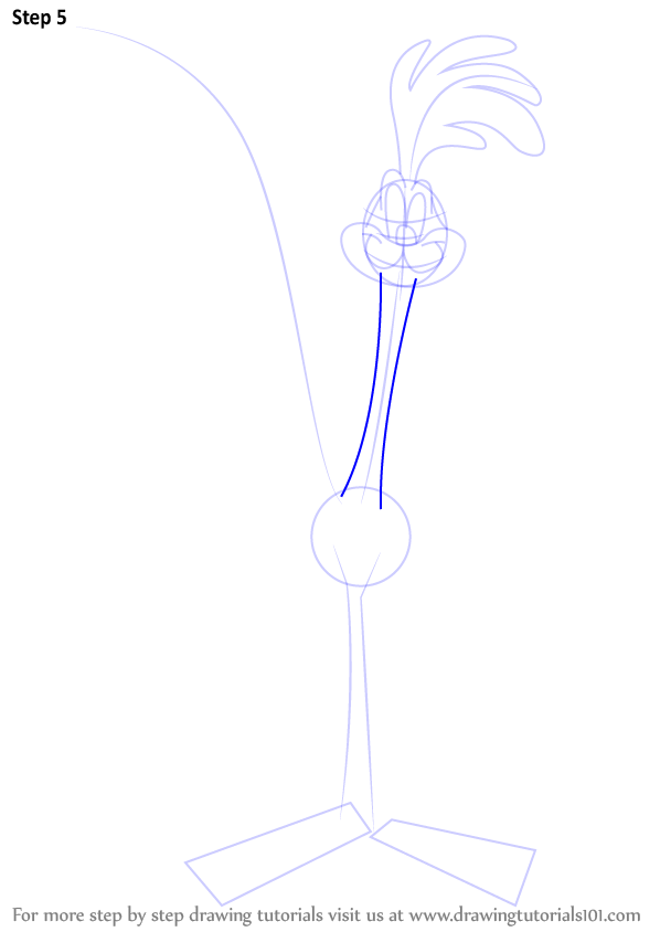 How to Draw Road Runner from Looney Tunes (Looney Tunes) Step by Step ...