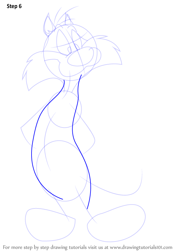 How to Draw Sylvester from Looney Tunes (Looney Tunes) Step by Step ...