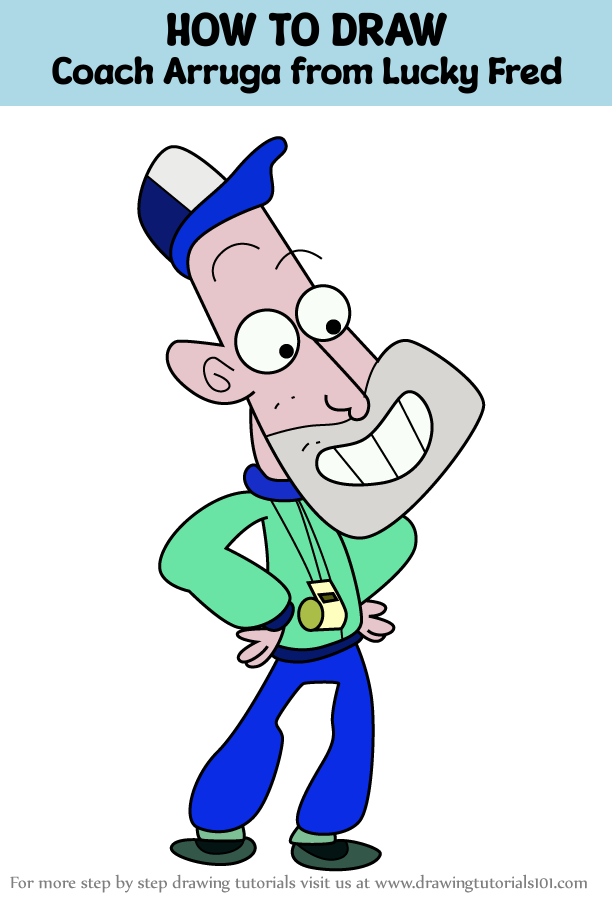 How to Draw Coach Arruga from Lucky Fred (Lucky Fred) Step by Step ...