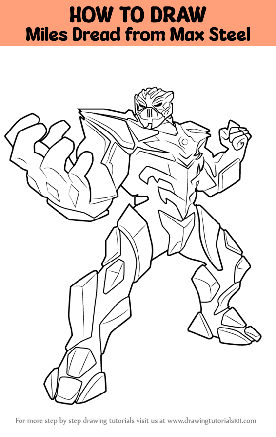 How to Draw Miles Dread from Max Steel (Max Steel) Step by Step ...