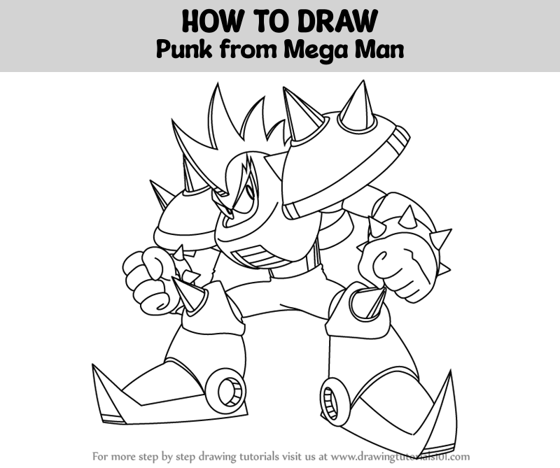 How to Draw Punk from Mega Man (Mega Man) Step by Step ...