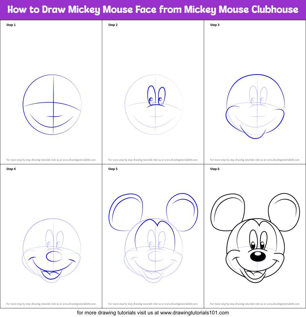 How To Draw Mickey Mouse Face From Mickey Mouse Clubhouse Mickey Mouse How To Draw Mickey Mouse Face From Mickey Mouse Clubhouse Mickey Mouse