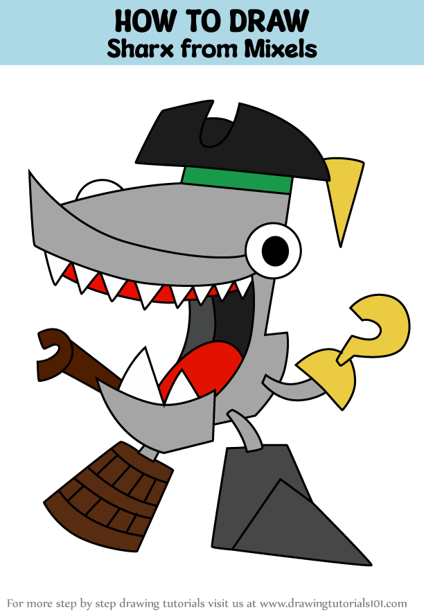 How to Draw Sharx from Mixels (Mixels) Step by Step ...