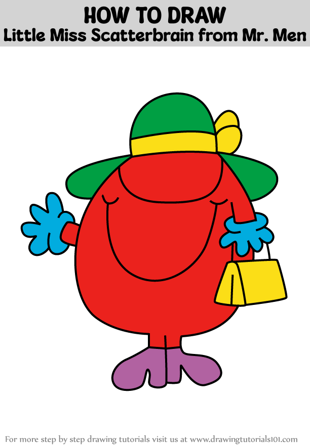 How to Draw Little Miss Scatterbrain from Mr. Men (Mr. Men) Step by Step | DrawingTutorials101.com