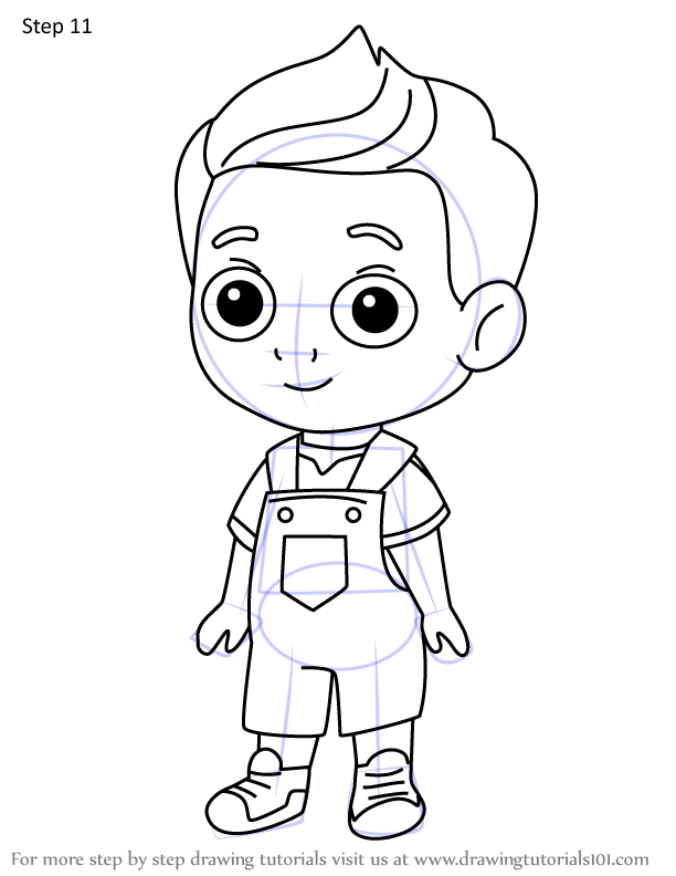 How to Draw Santi Flores from Nina's World (Nina's World) Step by Step ...