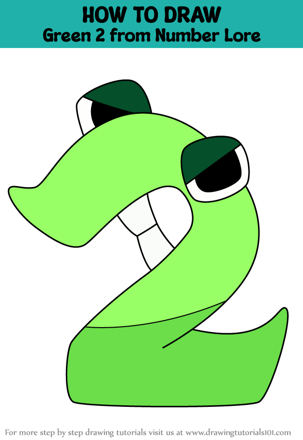 How to Draw Green 2 from Number Lore (Number Lore) Step by Step ...
