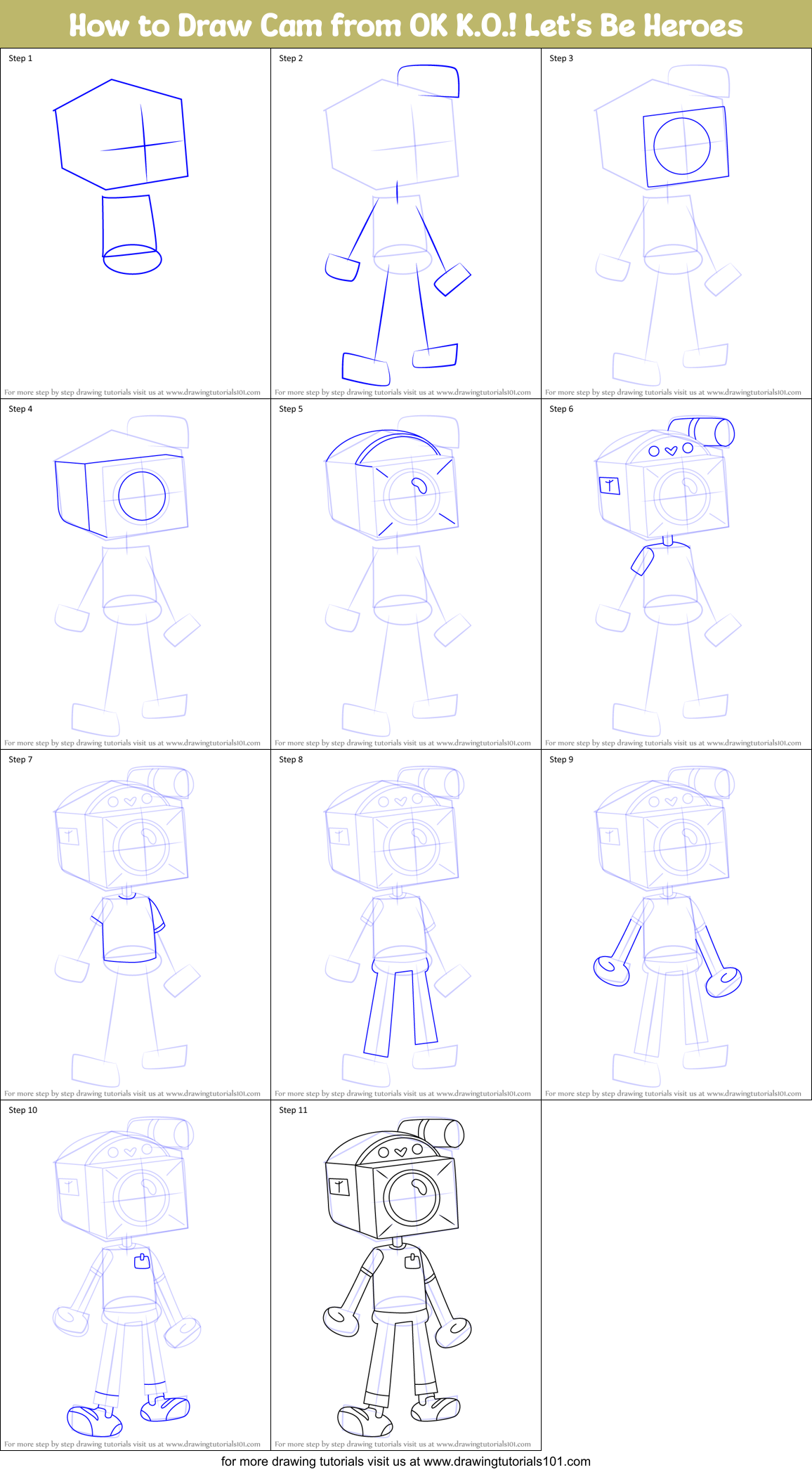How to Draw Cam from OK K.O.! Let's Be Heroes (OK K.O.! Let's Be Heroes ...