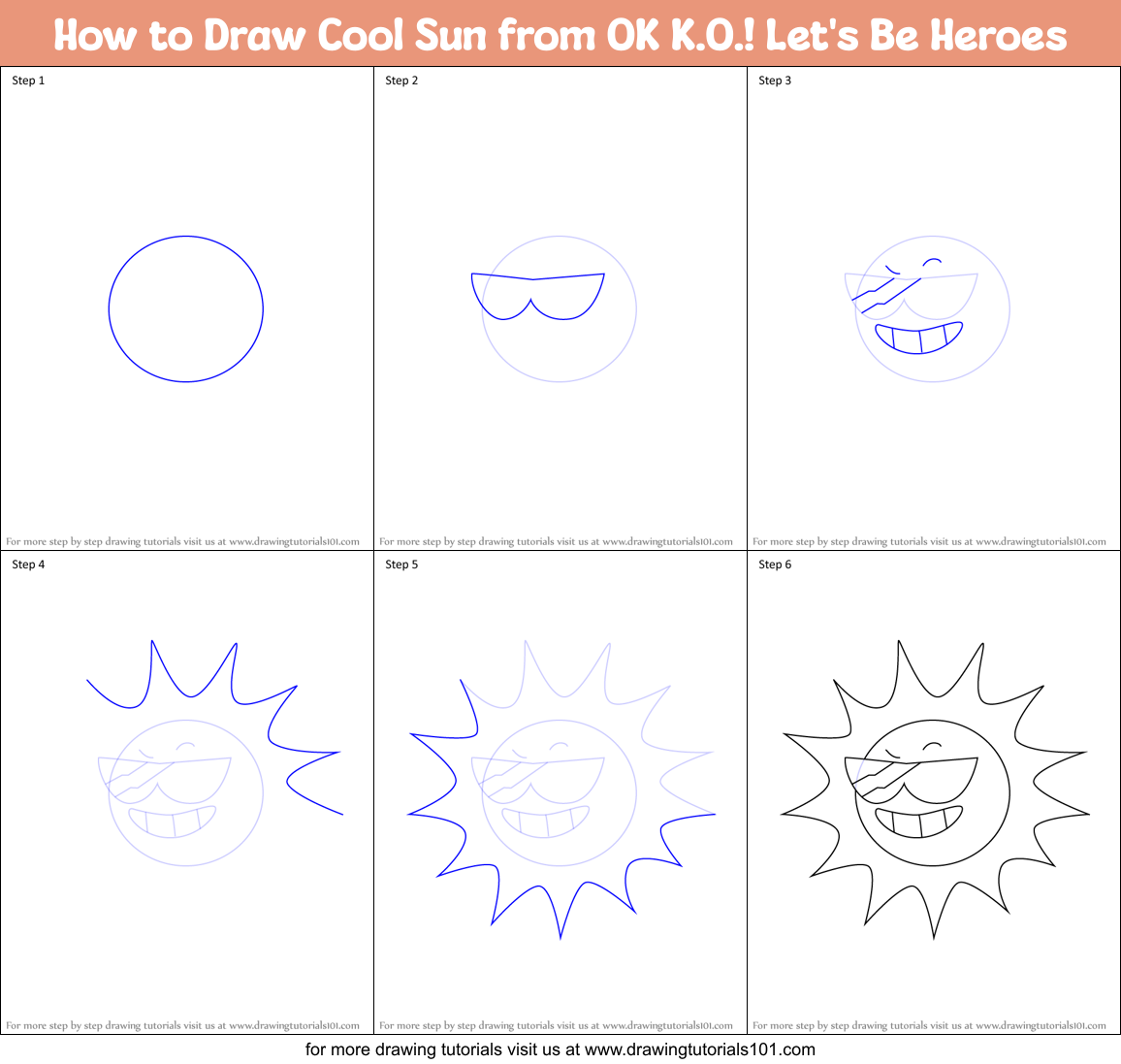 How to Draw Cool Sun from OK K.O.! Let's Be Heroes (OK K.O.! Let's Be ...