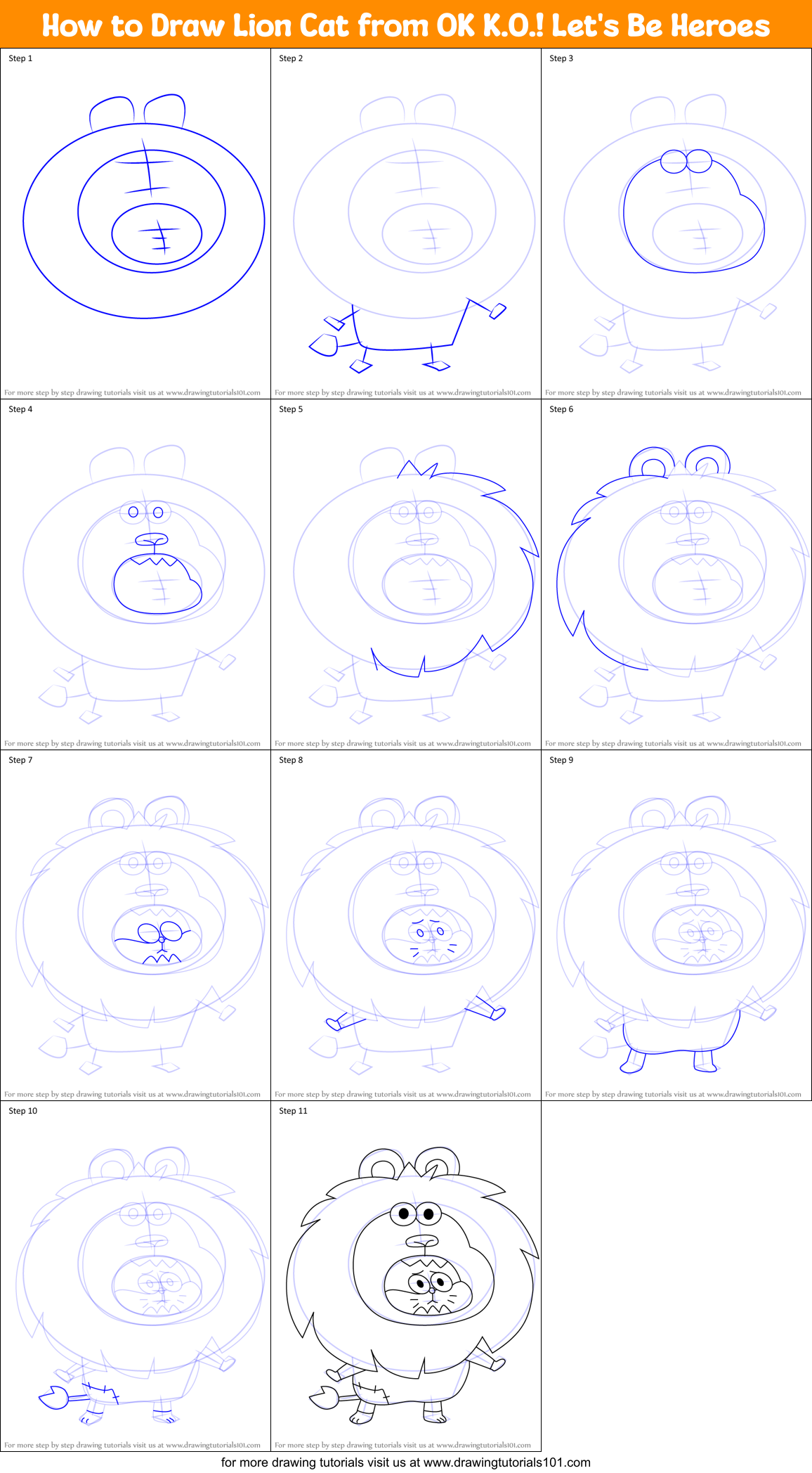 How to Draw Lion Cat from OK K.O.! Let's Be Heroes (OK K.O.! Let's Be ...