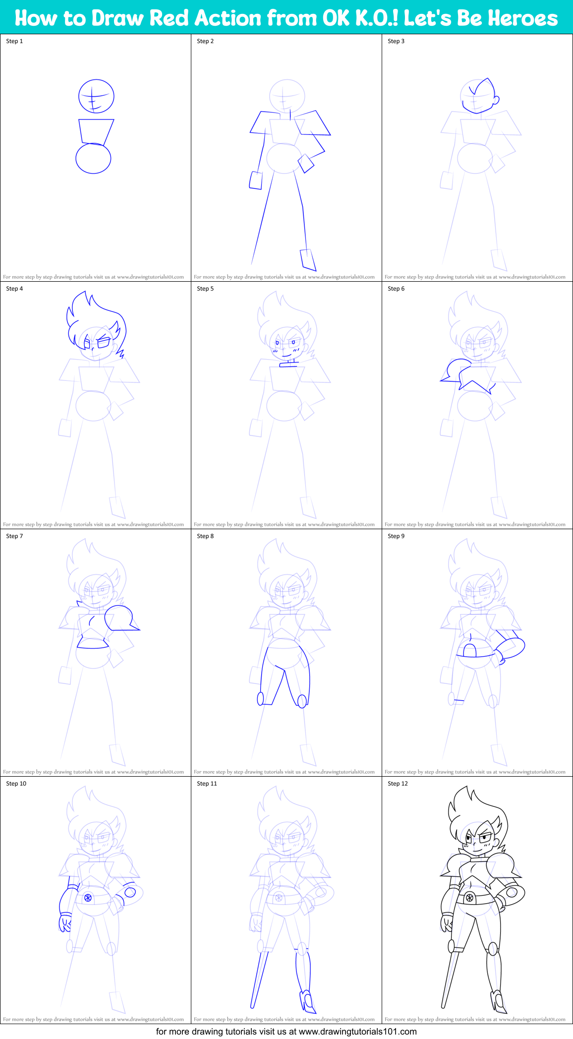 How to Draw Red Action from OK K.O.! Let's Be Heroes (OK K.O.! Let's Be ...