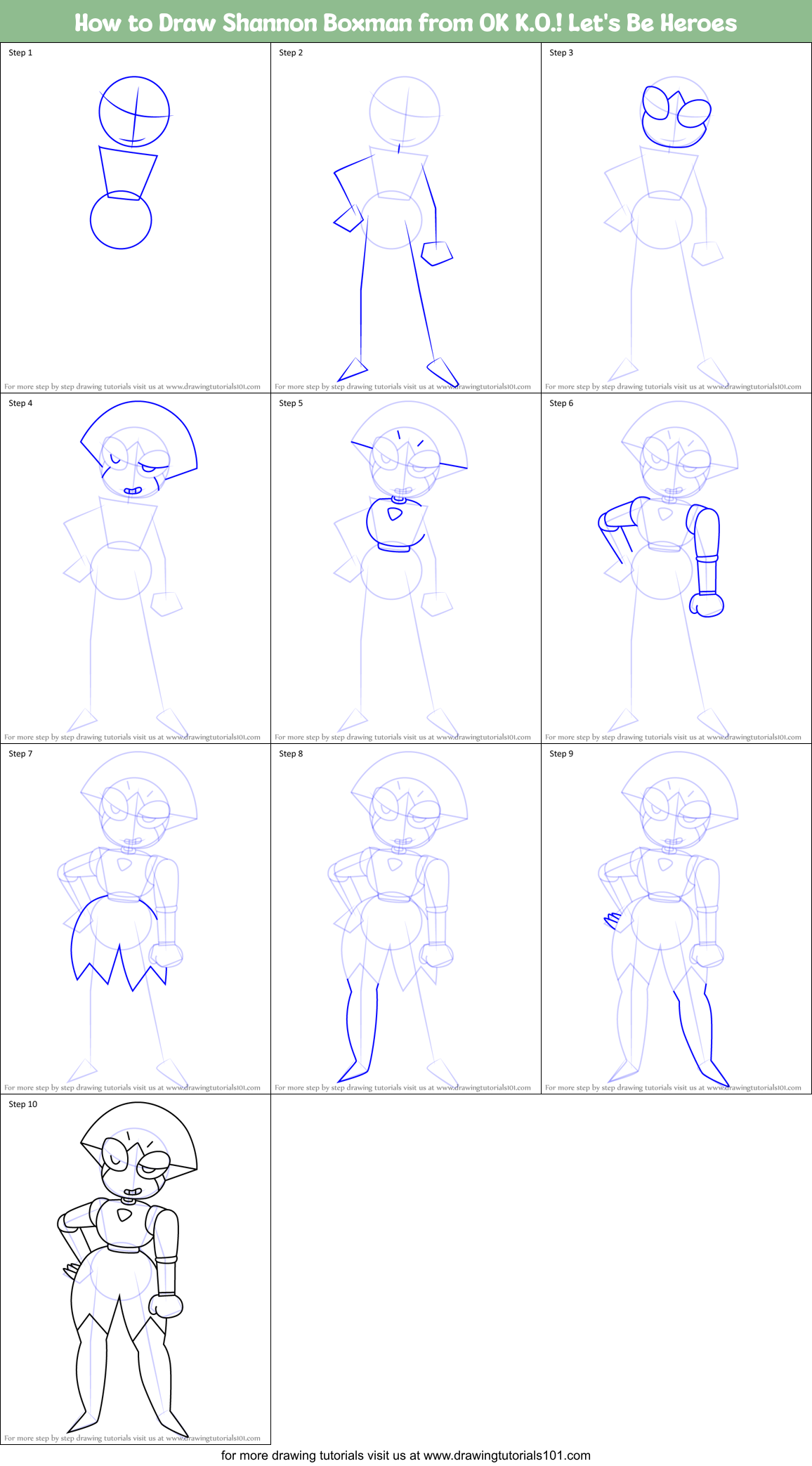 How to Draw Shannon Boxman from OK K.O.! Let's Be Heroes (OK K.O.! Let ...