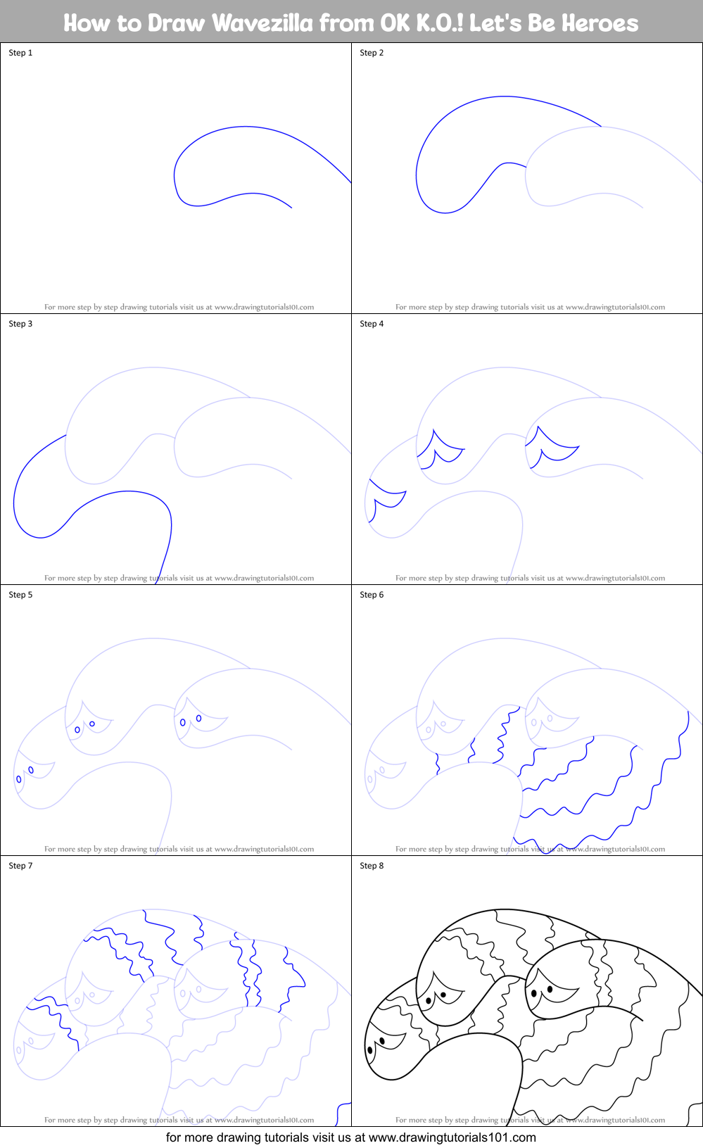 How to Draw Wavezilla from OK K.O.! Let's Be Heroes (OK K.O.! Let's Be ...