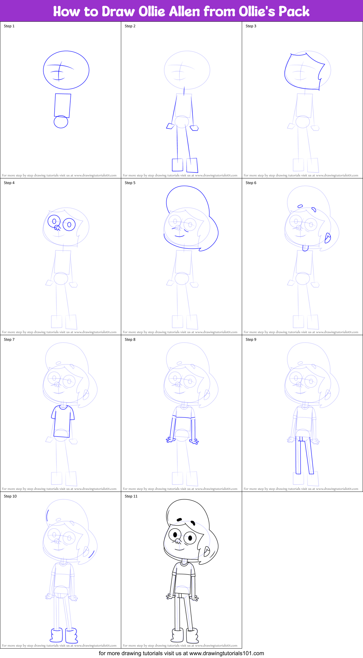 How to Draw Ollie Allen from Ollie's Pack (Ollie's Pack) Step by Step ...