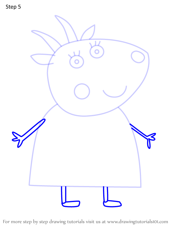 How to Draw Aunty Goat from Peppa Pig (Peppa Pig) Step by Step ...
