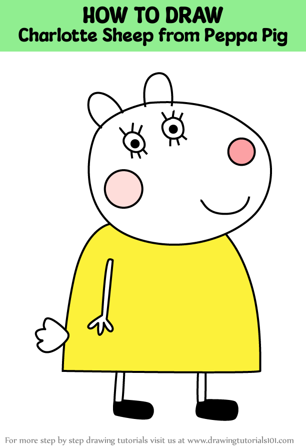 How to Draw Charlotte Sheep from Peppa Pig (Peppa Pig) Step by Step ...