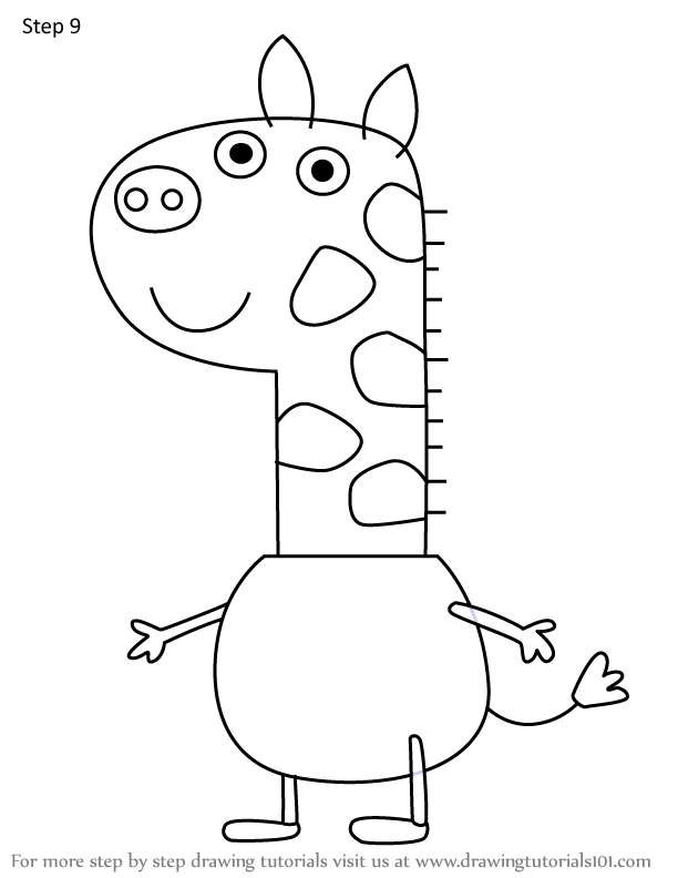 How to Draw Gerald Giraffe from Peppa Pig (Peppa Pig) Step by Step ...