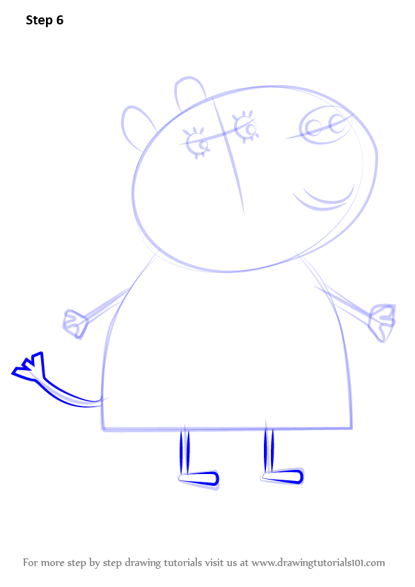 How to Draw Mrs. Zebra from Peppa Pig (Peppa Pig) Step by Step ...