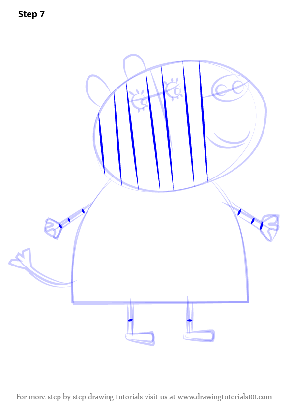 How to Draw Mrs. Zebra from Peppa Pig (Peppa Pig) Step by Step ...