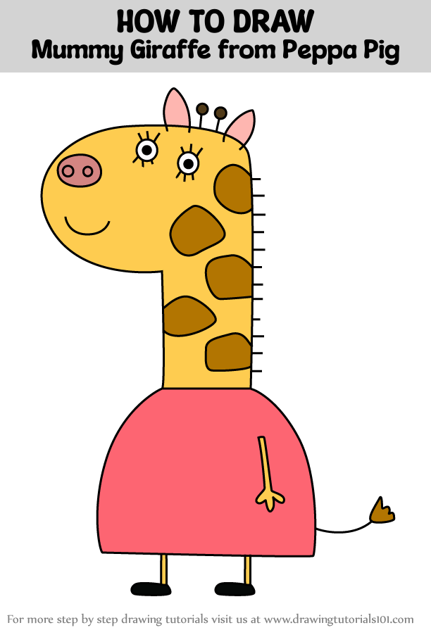 How to Draw Mummy Giraffe from Peppa Pig (Peppa Pig) Step by Step ...