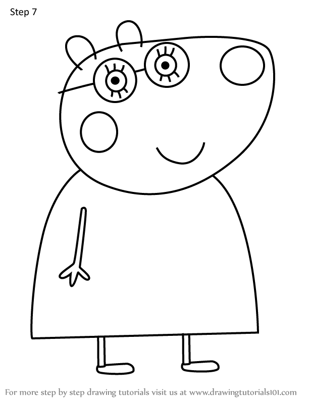 How to Draw Mummy Polar Bear from Peppa Pig (Peppa Pig) Step by Step ...