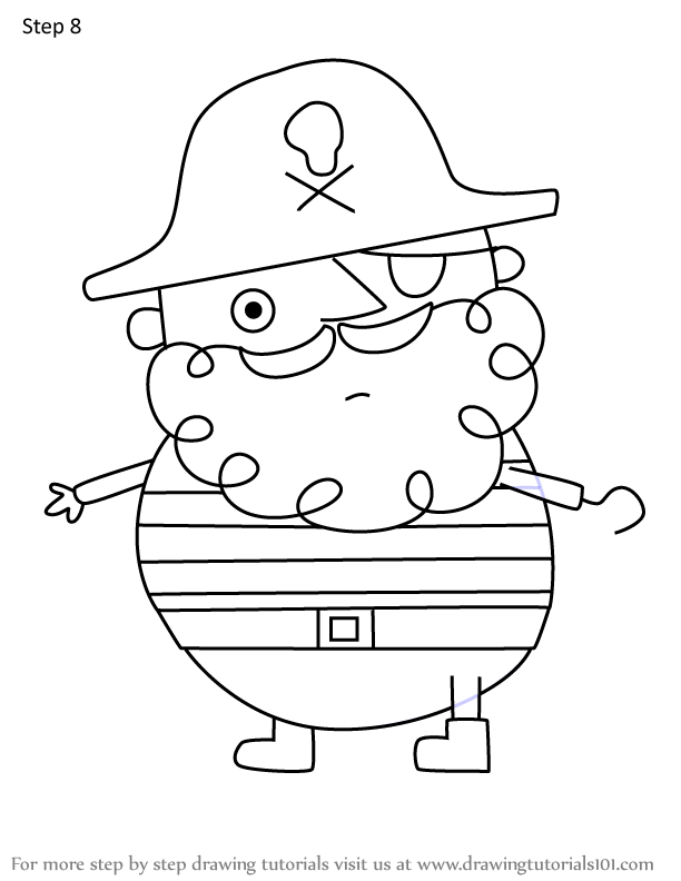 How to Draw Pirate from Peppa Pig (Peppa Pig) Step by Step ...