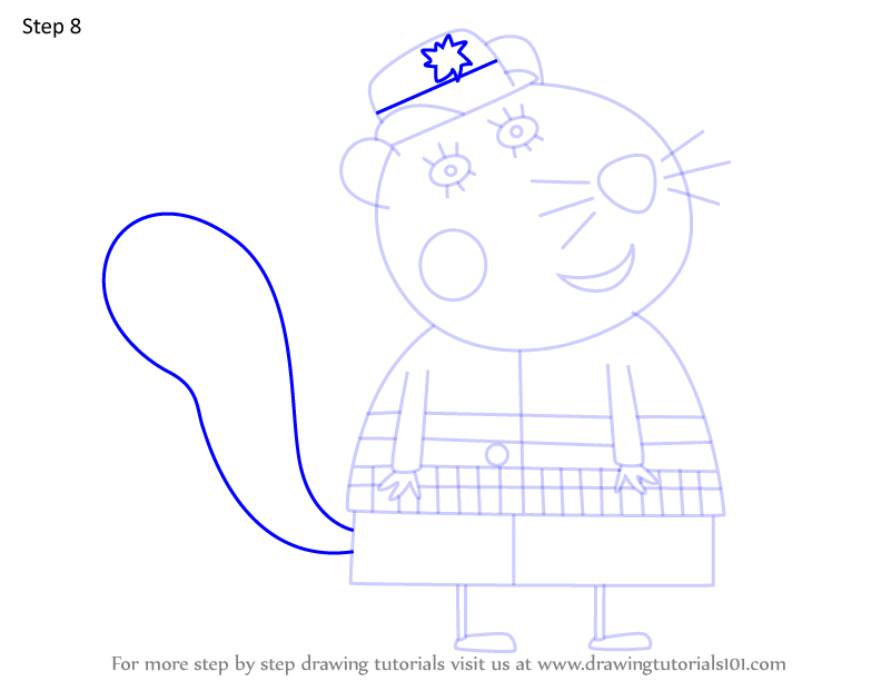 How to Draw Police Officer Squirrel from Peppa Pig (Peppa Pig) Step by ...