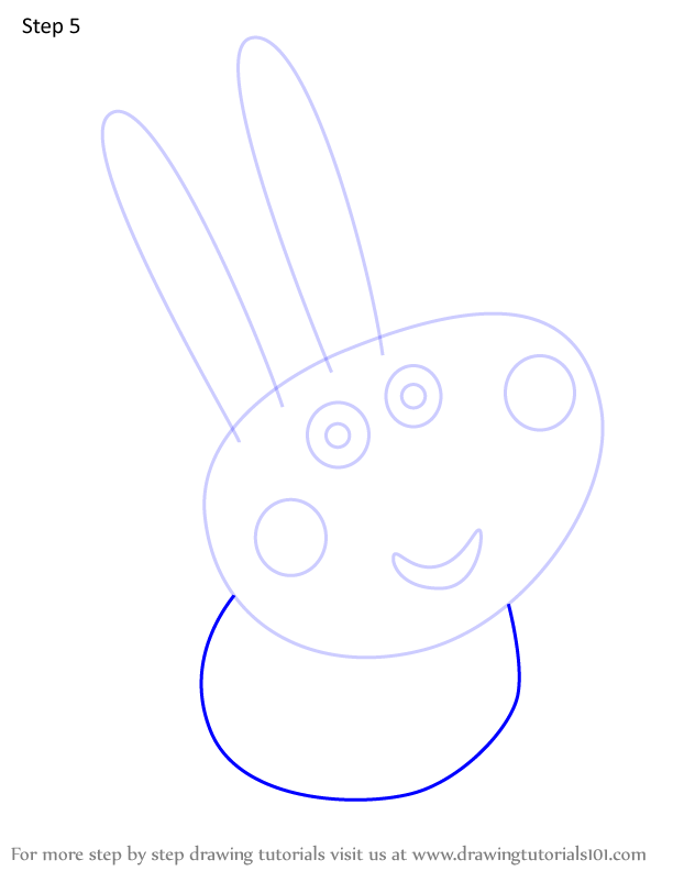 How to Draw Russell Rabbit from Peppa Pig (Peppa Pig) Step by Step ...