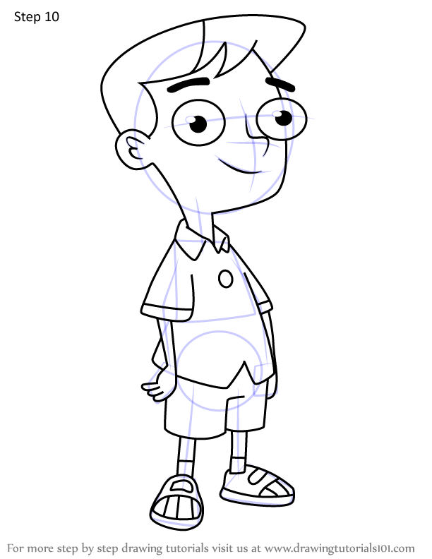 How to Draw Russell from Phineas and Ferb (Phineas and Ferb) Step by ...