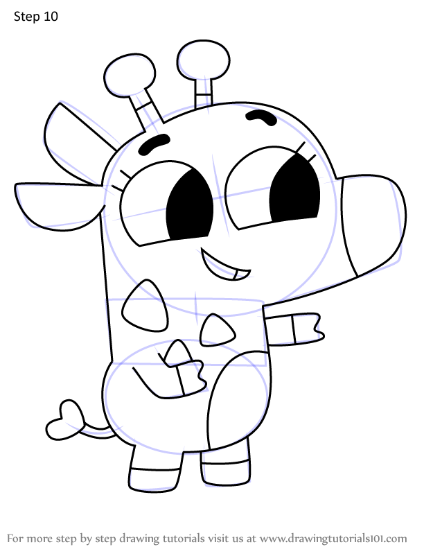 How to Draw JJ Giraffe from Pikwik Pack (Pikwik Pack) Step by Step ...