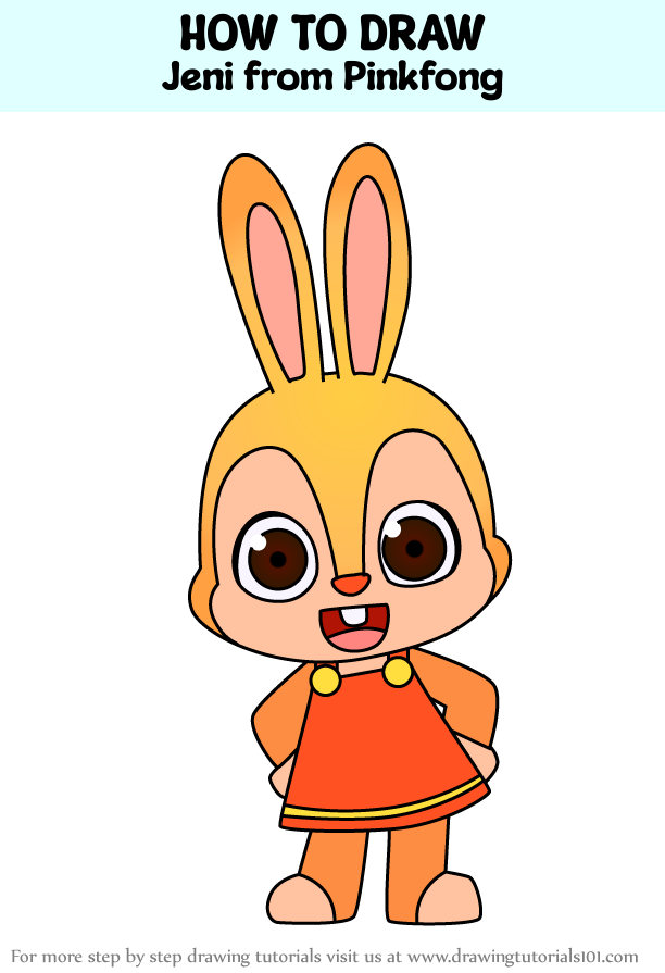 How to Draw Jeni from Pinkfong (Pinkfong) Step by Step | DrawingTutorials101.com