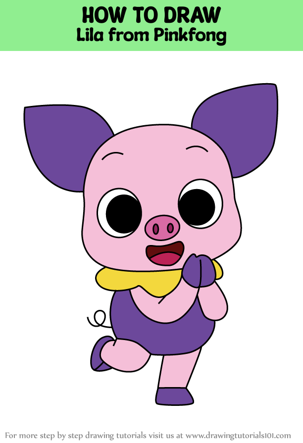 How to Draw Lila from Pinkfong (Pinkfong) Step by Step | DrawingTutorials101.com