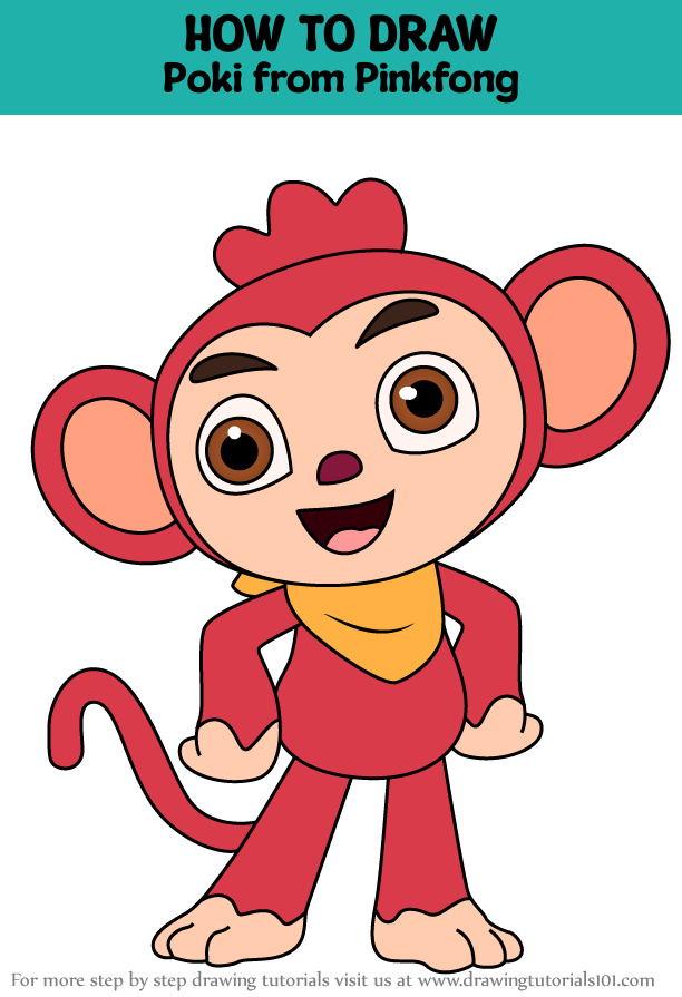 How to Draw Poki from Pinkfong (Pinkfong) Step by Step | DrawingTutorials101.com