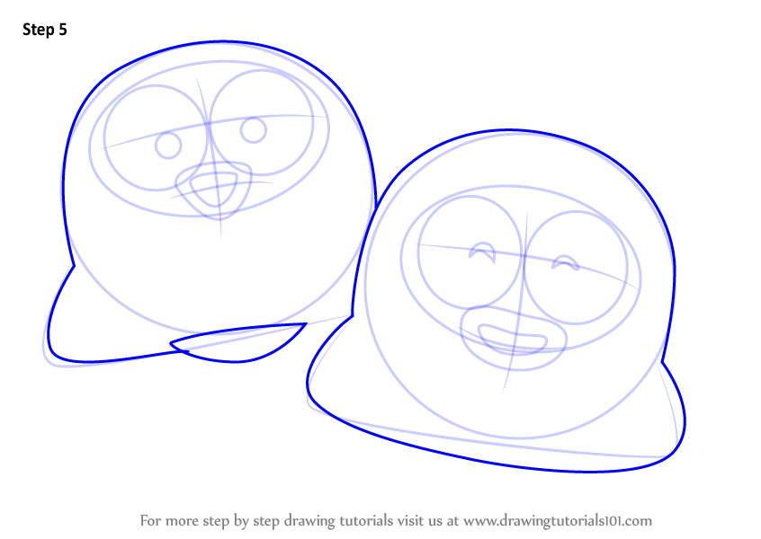 How to Draw Popo and Pipi from Pororo the Little Penguin (Pororo the ...