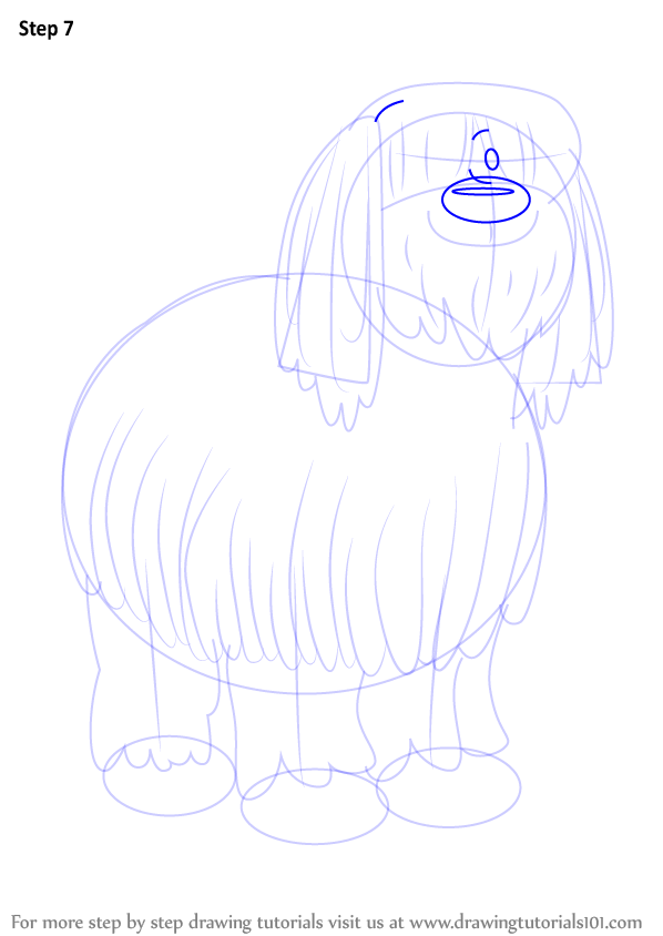 How to Draw Niblet the Old English Sheepdog from Pound Puppies (Pound ...