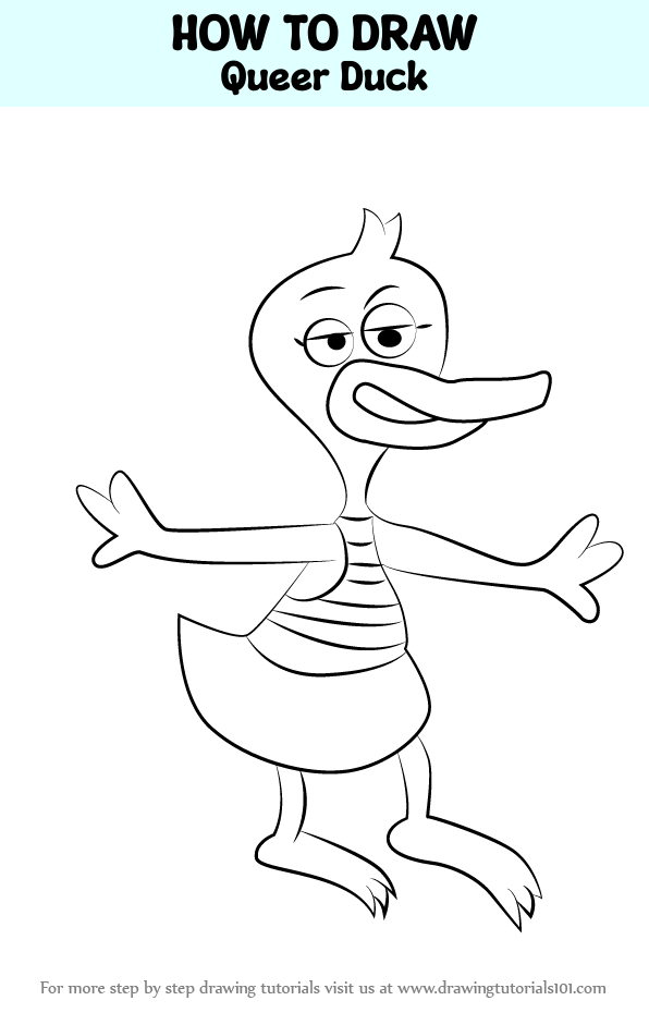 How to Draw Queer Duck (Queer Duck) Step by Step | DrawingTutorials101.com