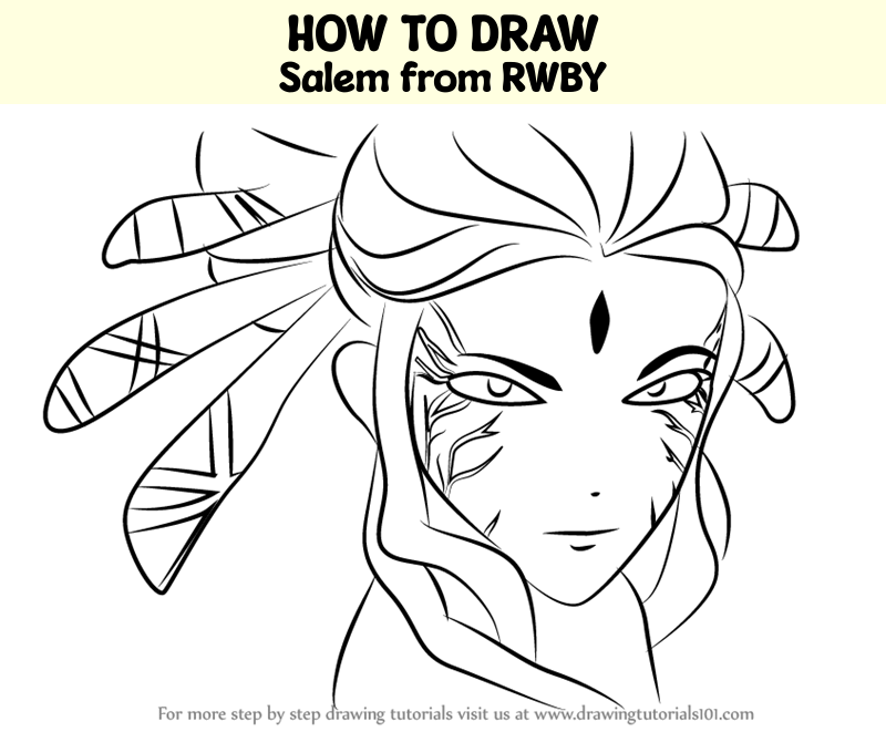 How to Draw Salem from RWBY (RWBY) Step by Step | DrawingTutorials101.com