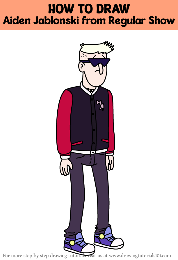 How to Draw Aiden Jablonski from Regular Show (Regular Show) Step by ...
