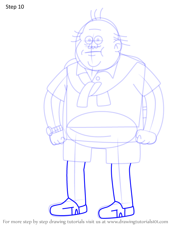 How to Draw Country Club Leader from Regular Show (Regular Show) Step ...