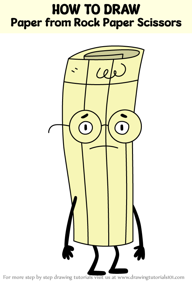 How to Draw Paper from Rock Paper Scissors (Rock Paper Scissors) Step ...